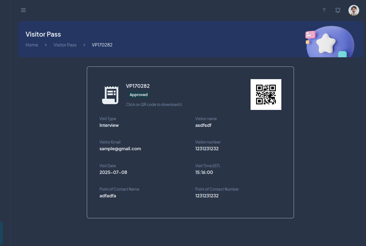 Visitor Pass Dashboard