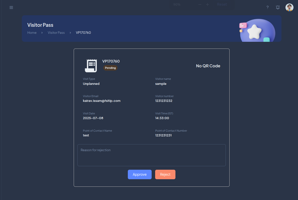 Visitor Pass Dashboard